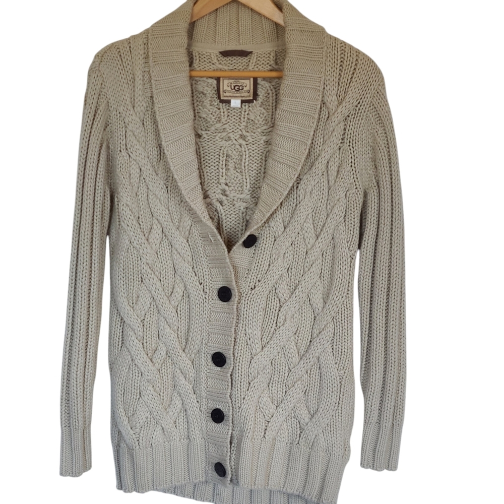 Ugg Cable Knit Cardigan Cozy Oversize - Gem